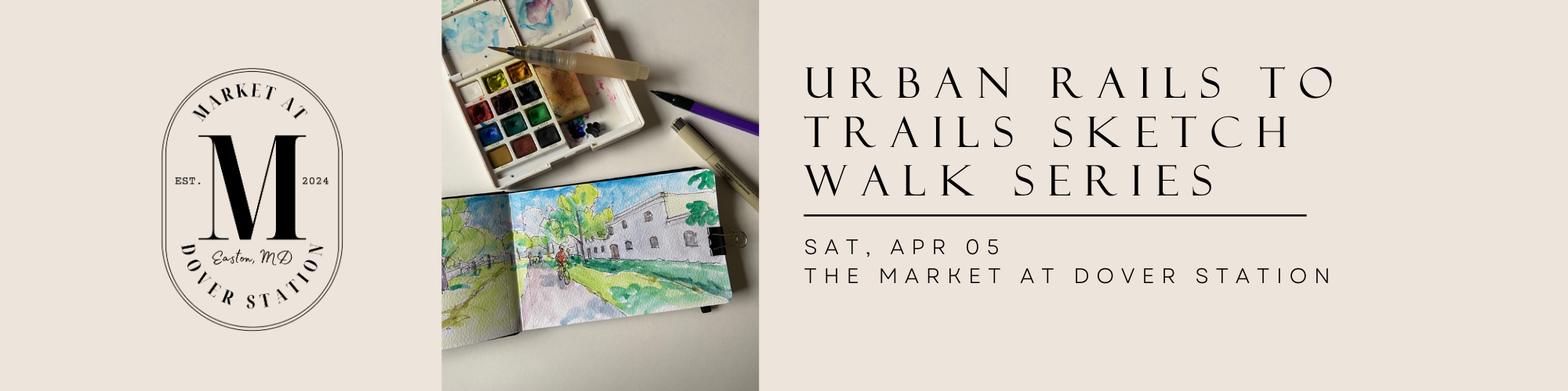 Urban Rails to Trails Sketch Walk Series - Discover Easton, Maryland